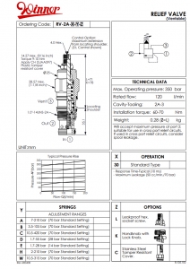 TAIWAN WINNER RV2A30AL SERIES RELIEF CARTRIDGE VALVE-Ruhong Seiko (Xiamen) Electronics ...