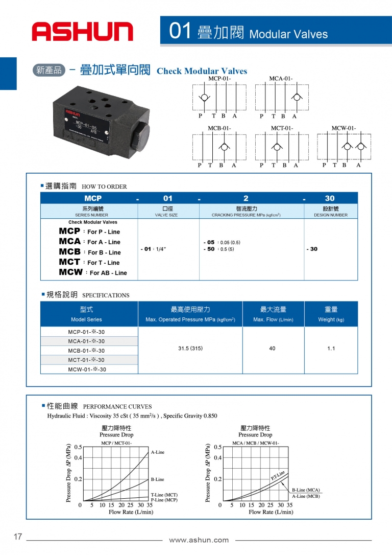 ASHUN Check Modular Valves MCP MCA MCB MCT MCW Series-Ruhong Seiko ...